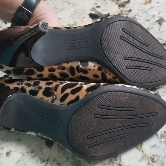 Connie | Shoes | Connie Leopard Print Peep Toe Heels 85m | Poshmark